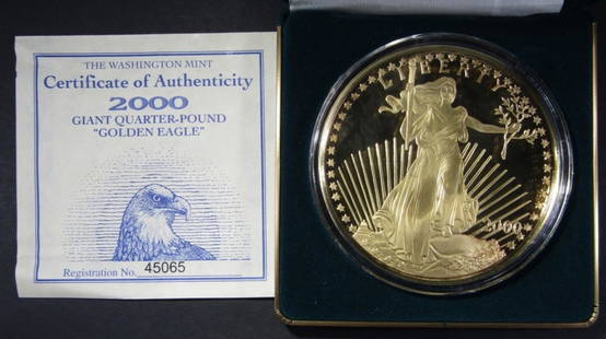 Giant Quarter Pound .999 "golden Eagle"