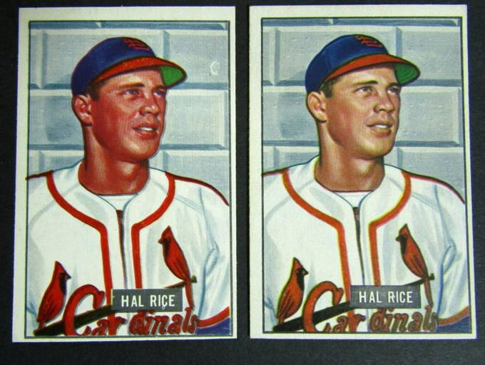 (2) 1951 Bowman #300 Hal Rice Rookie