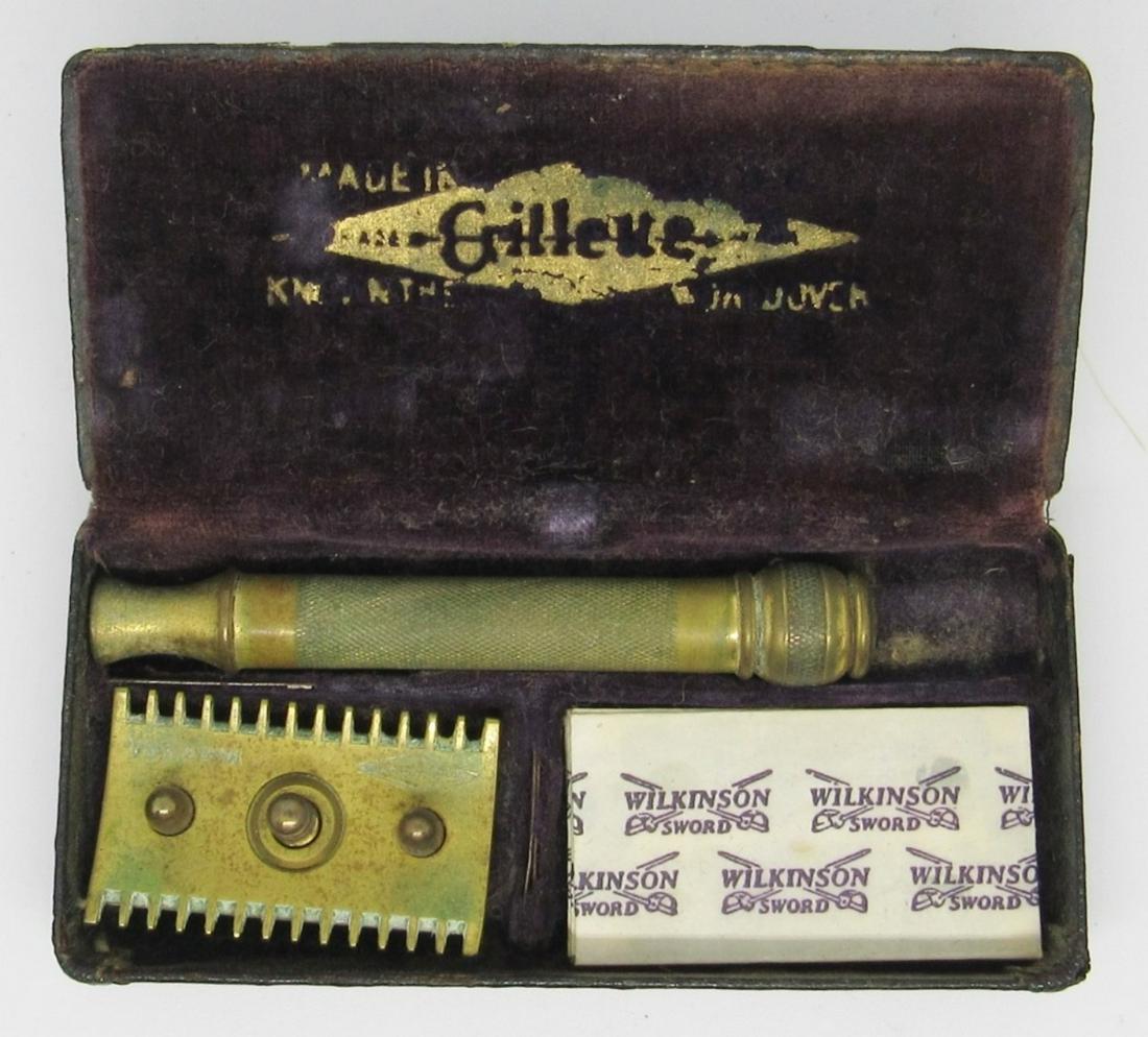 Vintage Gillette Brass Safety Razor - Original Box Auction