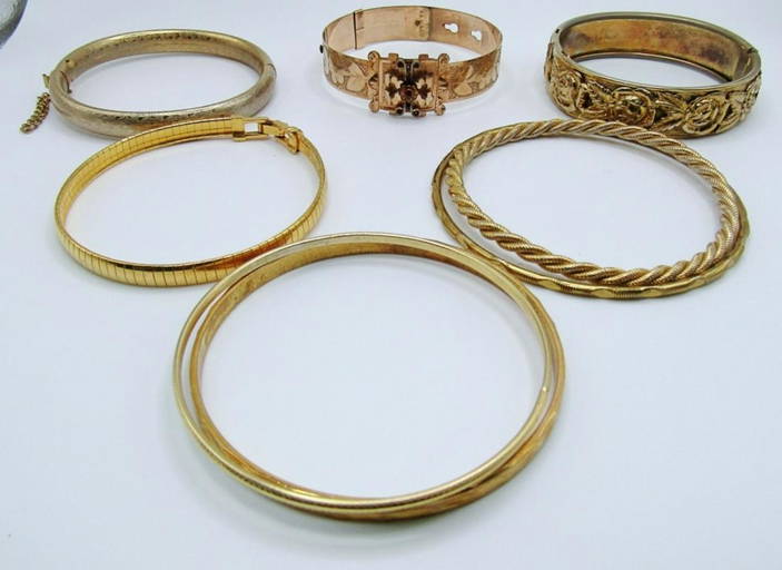 Gold Tone Bangle Mix Lot