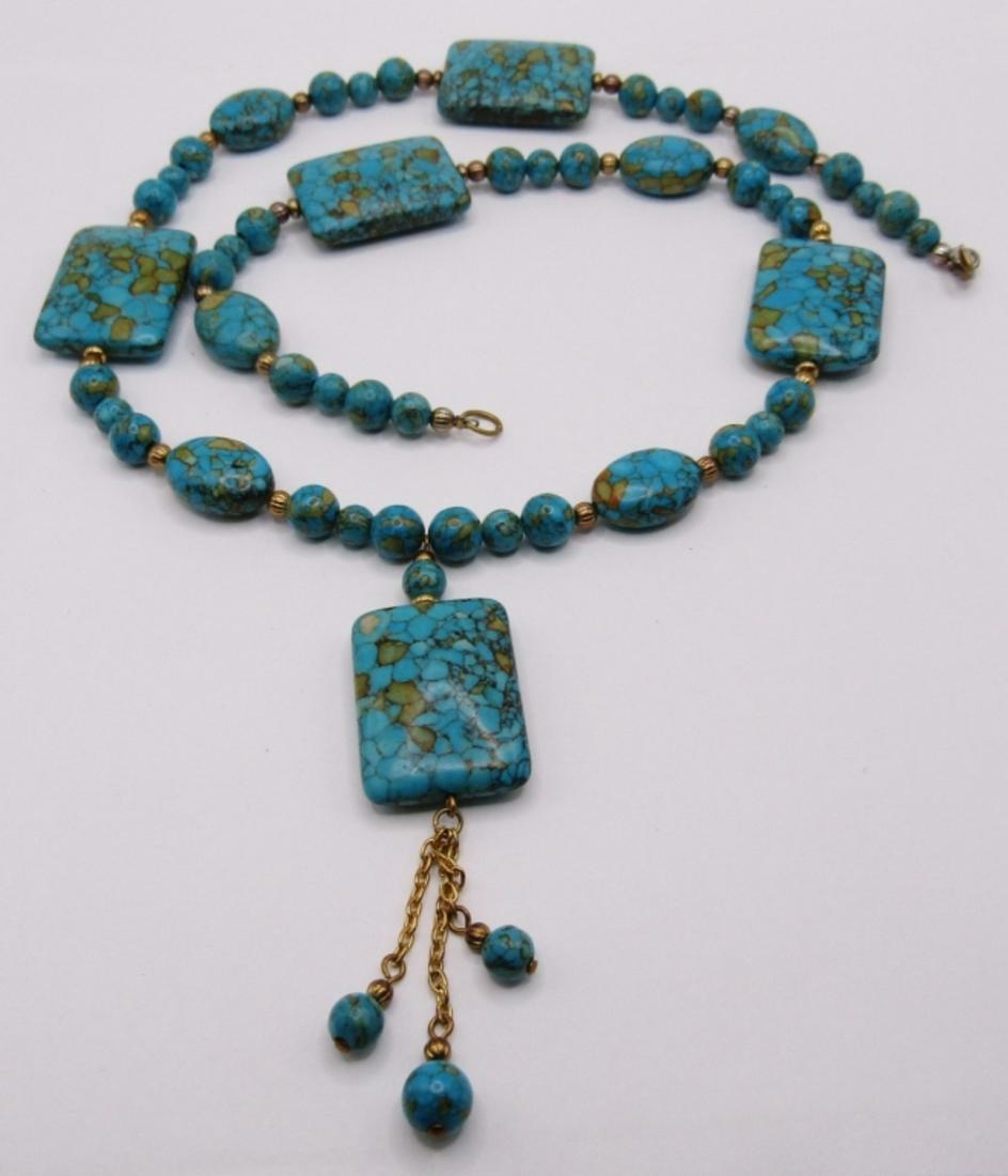 Vintage Large Native American Turquoise Beaded Nec Auction