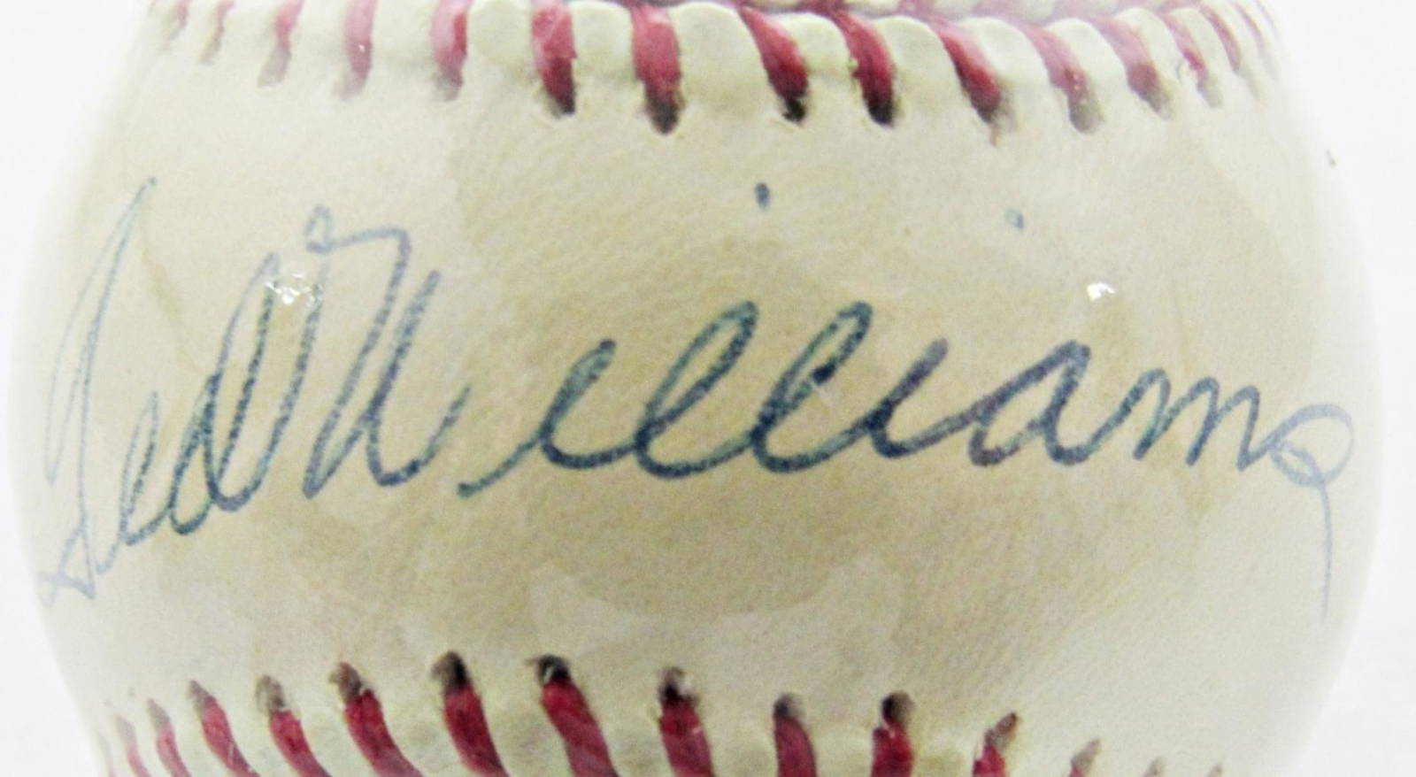 Ted Williams Signed Baseball In Cube Auction