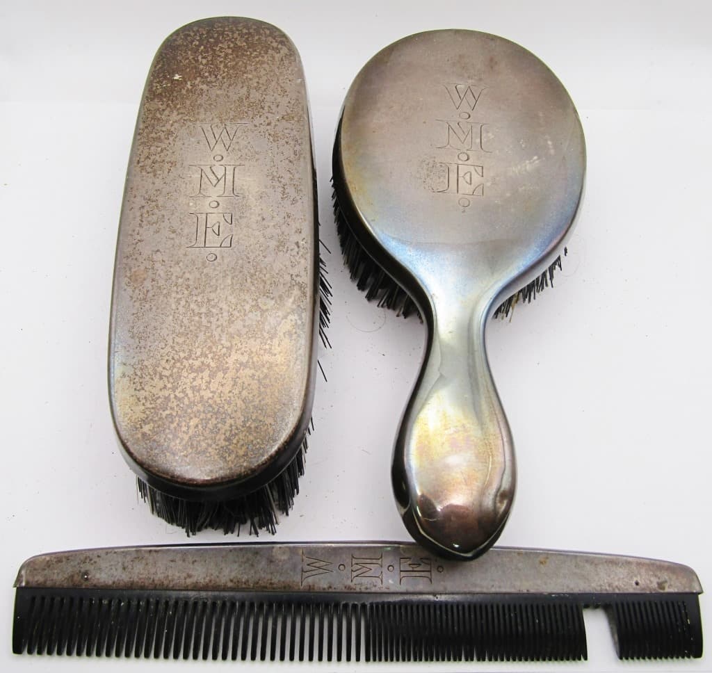 3 Piece Gorham Sterling Silver Comb, Brush Set! Auction
