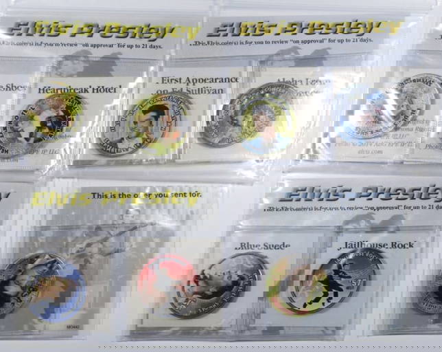 (7) Elvis Presley Colorized Coins