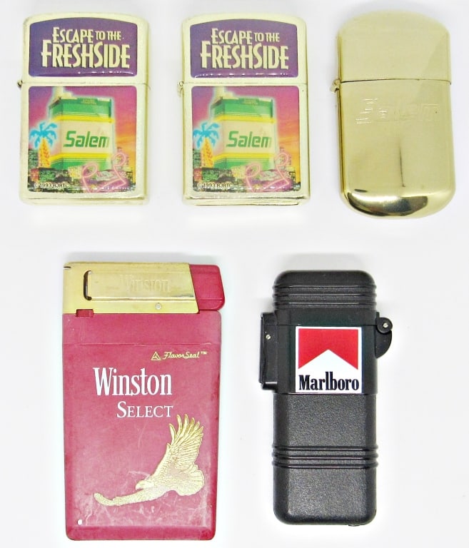 (5) Cigarette Advertisement Lighters