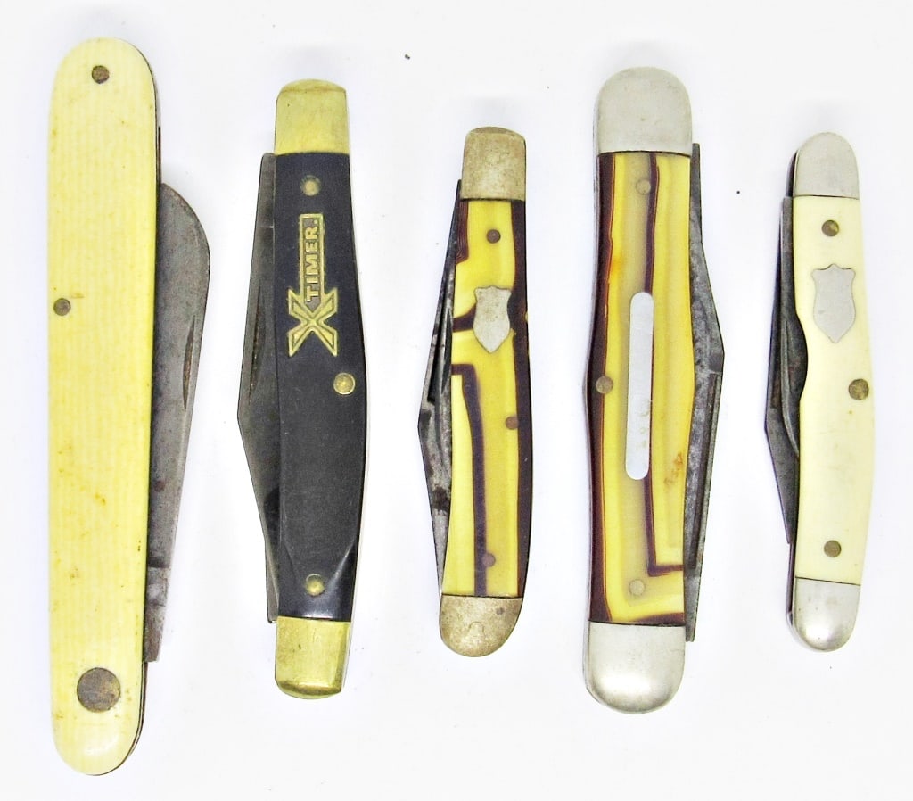 (5) Vintage Folding Pocket Knives; Auction