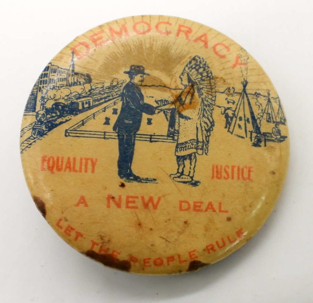 Democracy Equality Justice A New Deal Pin Auction