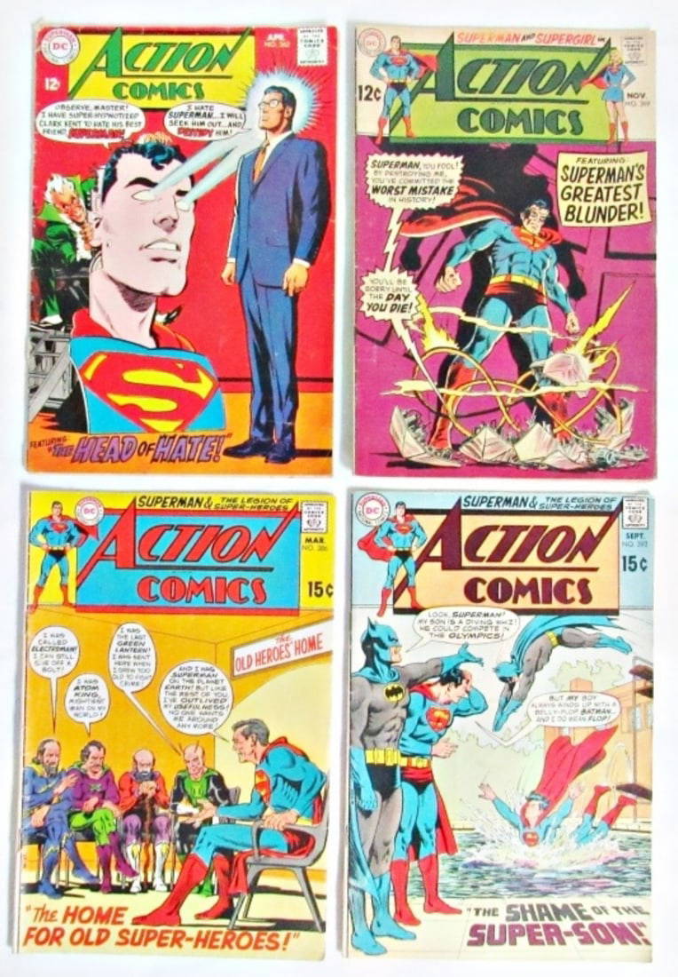 (4) Dc Action Comics 12c & 15c - Superman Auction