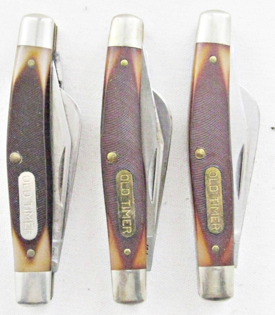 (3) Old Timers 340t Pocket Knives Auction