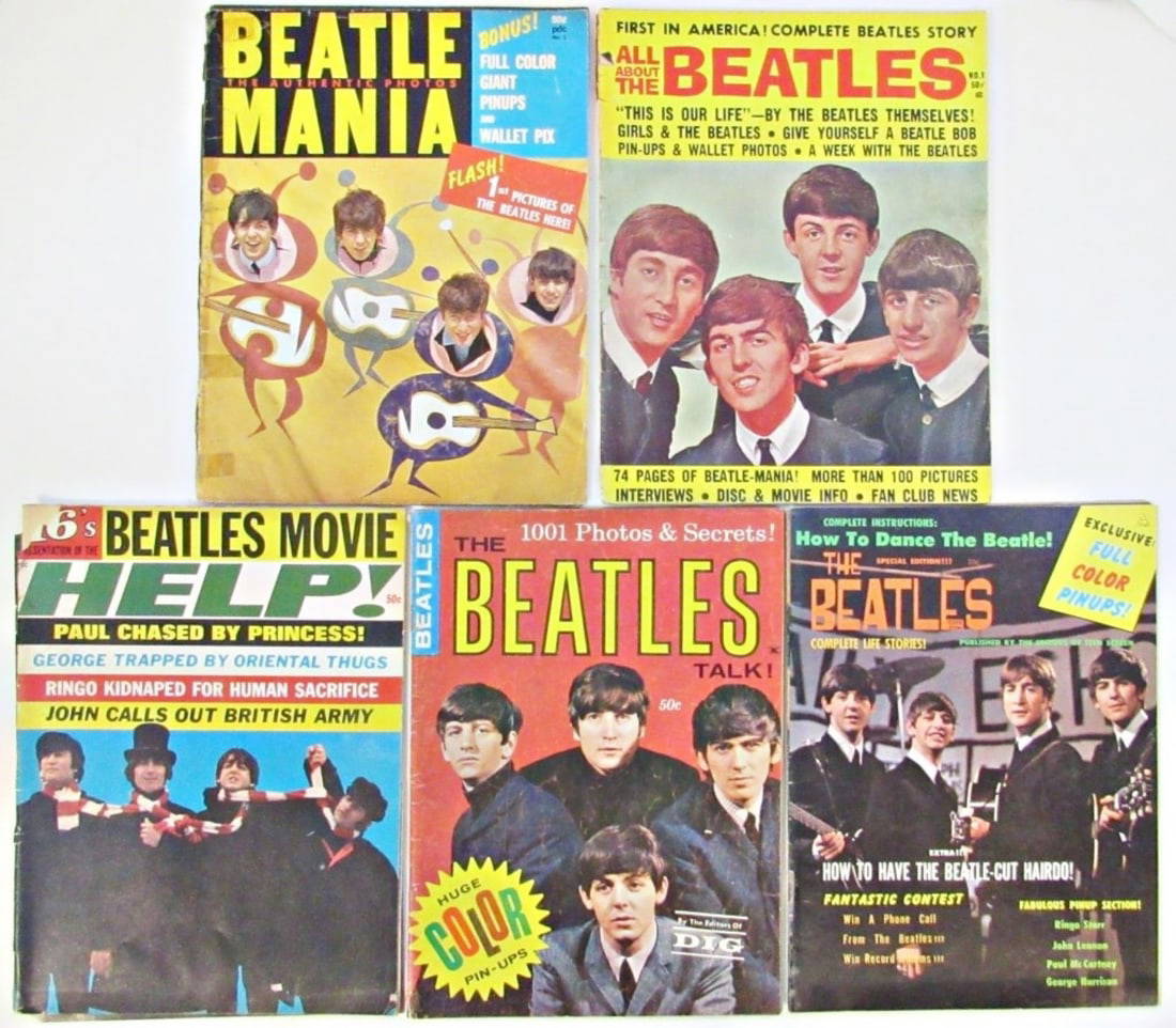 (5) Vintage "the Beatles' Magazines Auction