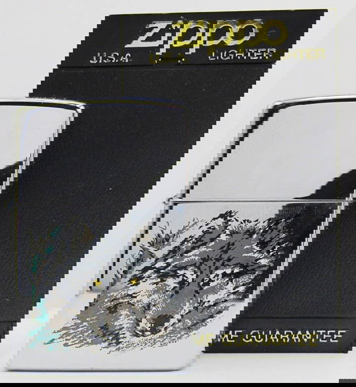 1998 Unfired Grey Wolf Zippo Lighter In Case Auction