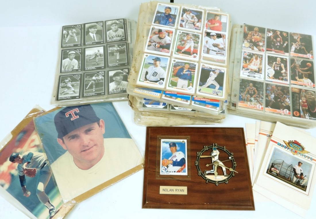 Huge Sports Card Lot In Collector Sheets Auction