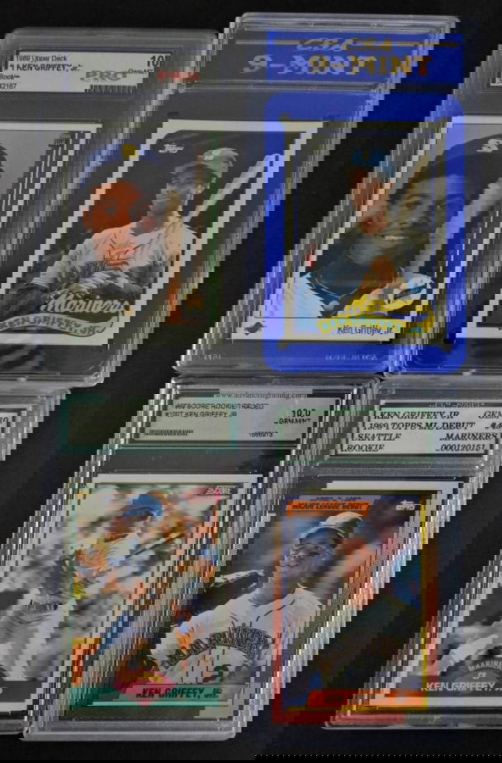 (4) Ken Griffey Jr Rookie Cards Auction