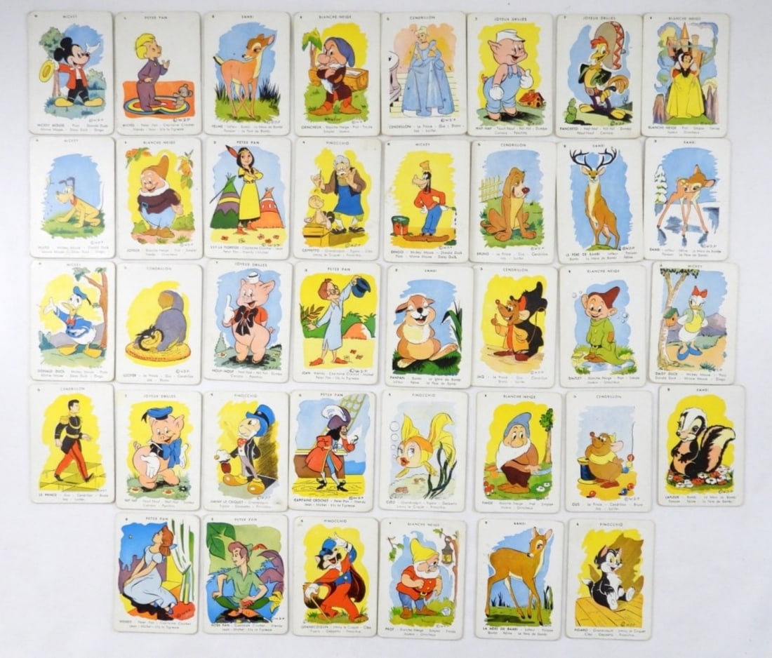 (38) Vtg Walt Disney Prod. Playing Cards Auction