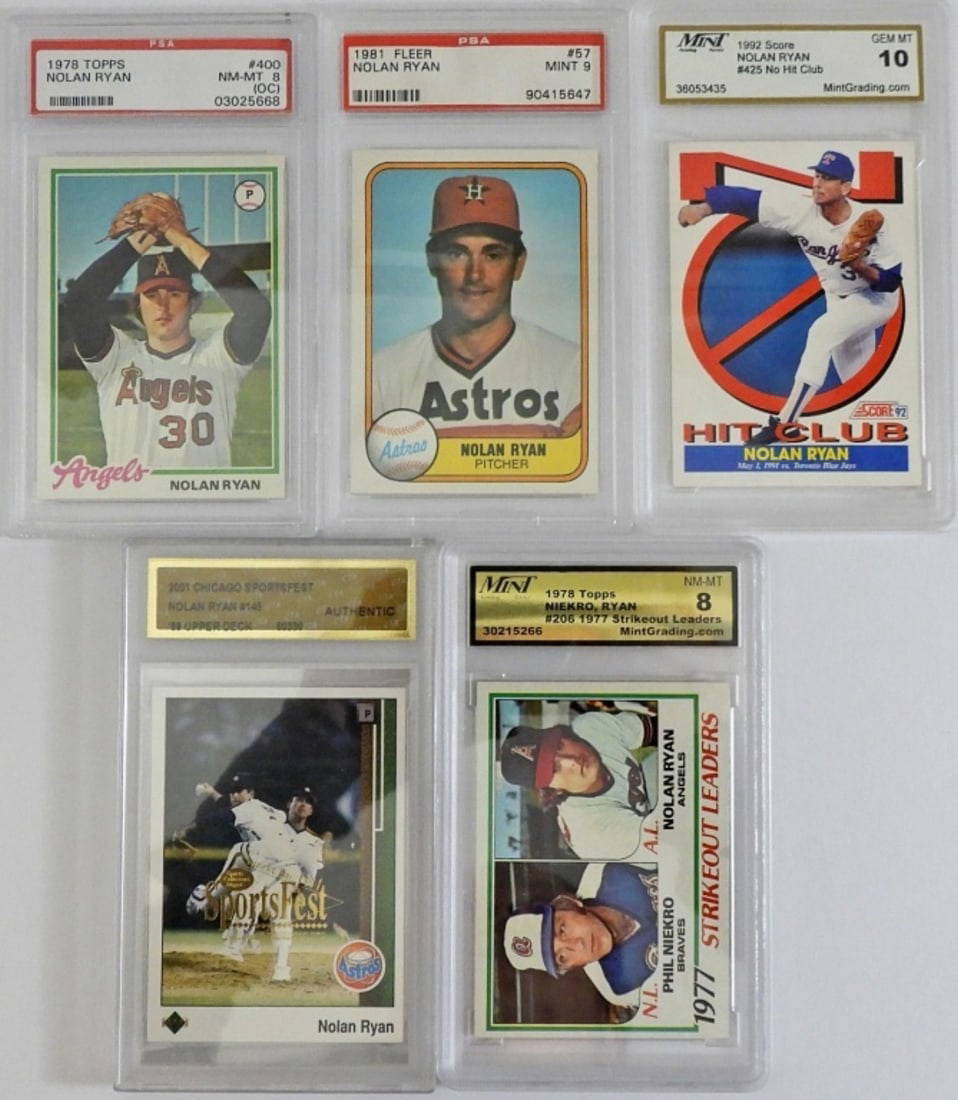 (5) Nolan Ryan Graded Baseball Cards Auction