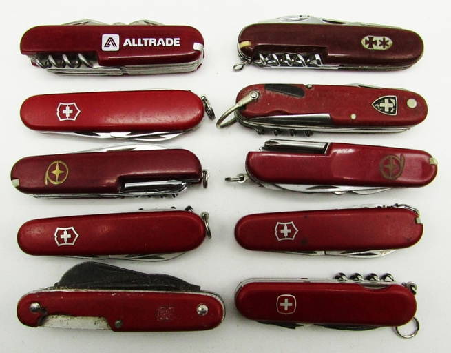 (10) Red Multi Tool Pocket Knives