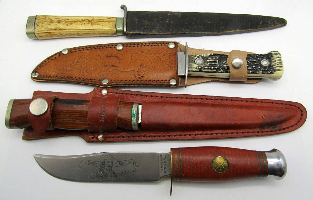 (4) Vintage Fixed Blade Knives Auction