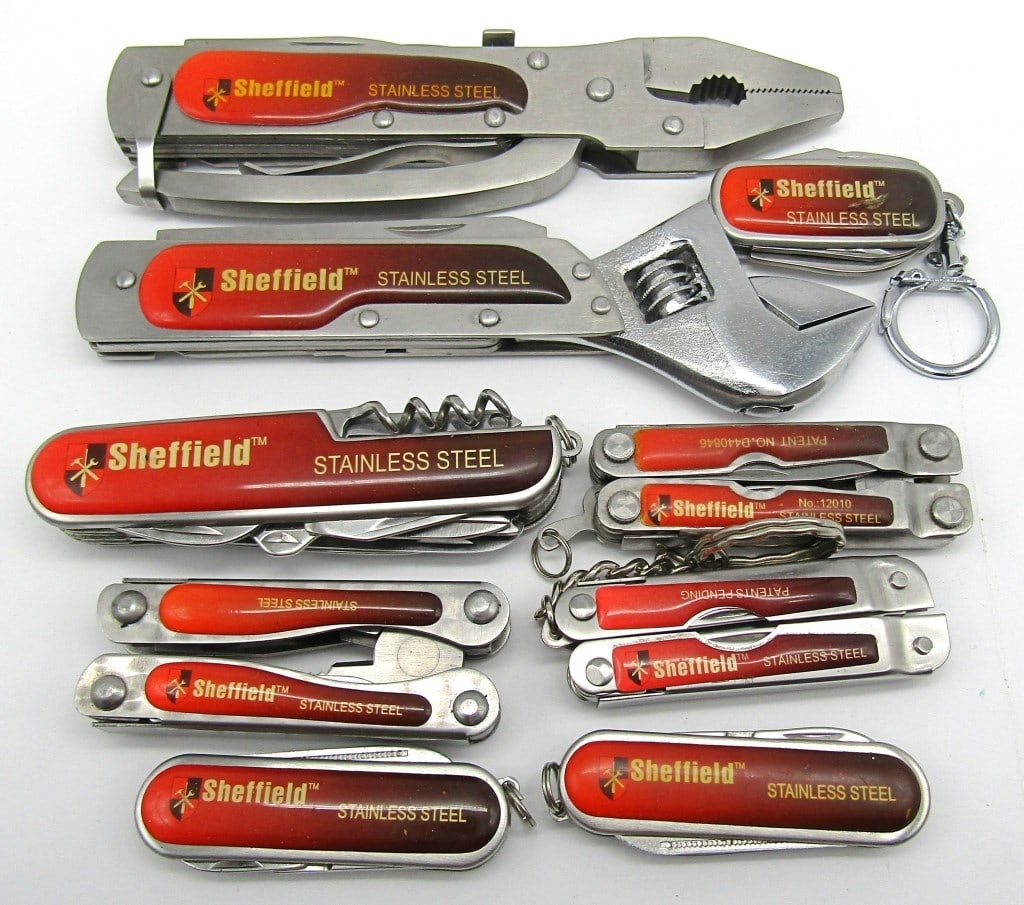 (9) Sheffield Stainless Steel Multi-tool/knives Auction