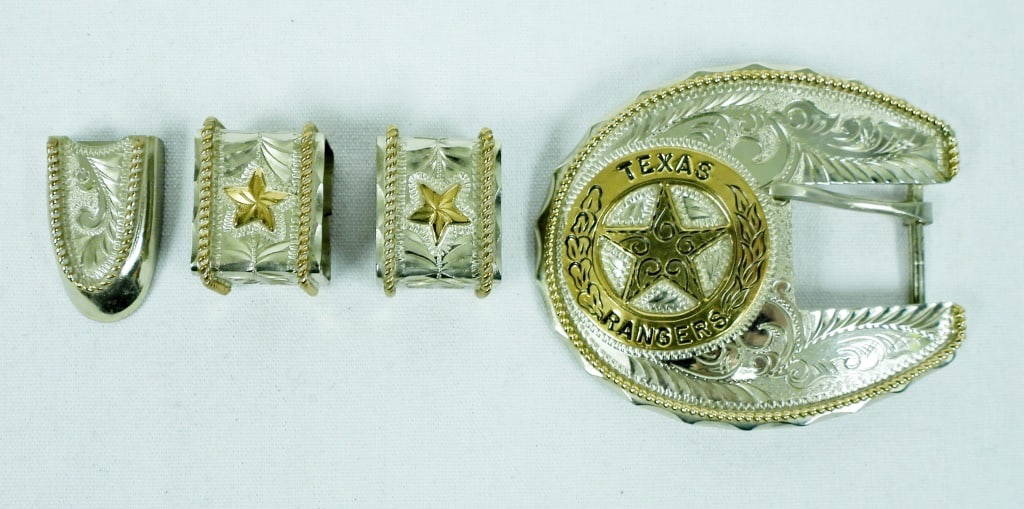 Texas Ranger Belt Buckle & Belt Tip