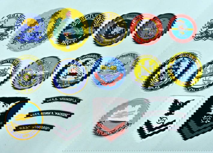 (16) Navy Patches U.s.s. Naval Patches