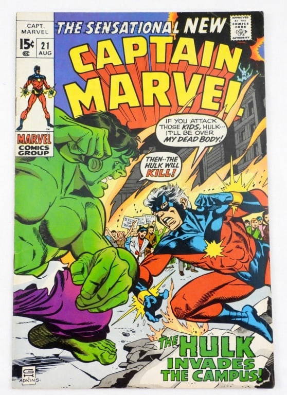 Captain Marvel #21 (1970) Key! Auction