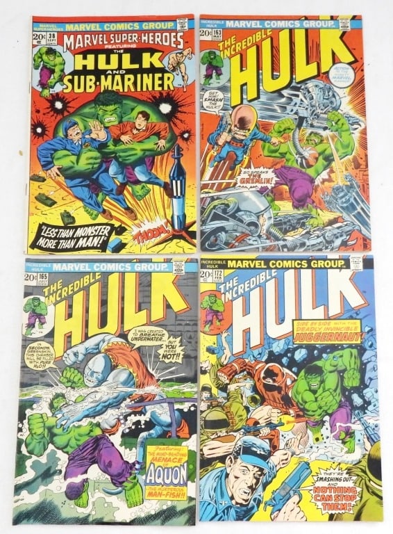 (4) Vintage 1970s The Incredible Hulk