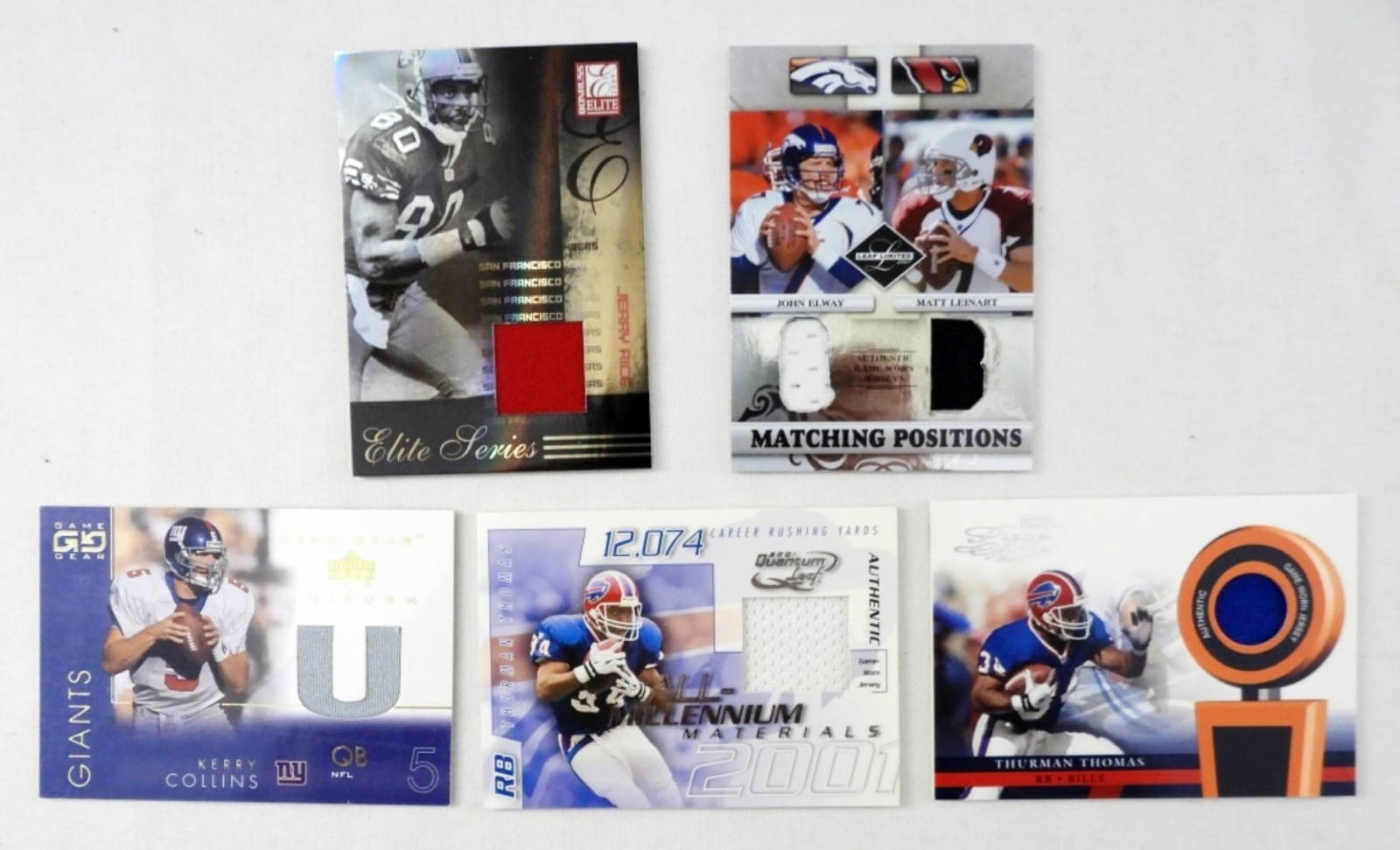 (5) Nfl Star Card Jersey Inserts Auction