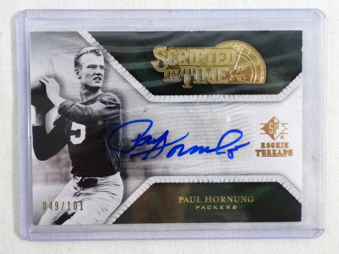 2008 Paul Hornung Autograph Scripted In Time Card Auction