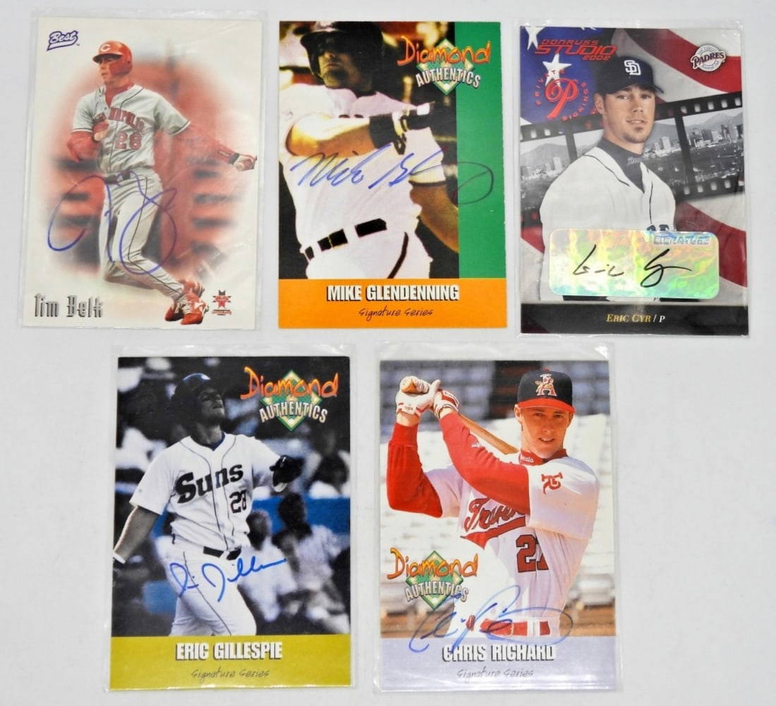 (5) Auto Baseball Cards - All Different Auction