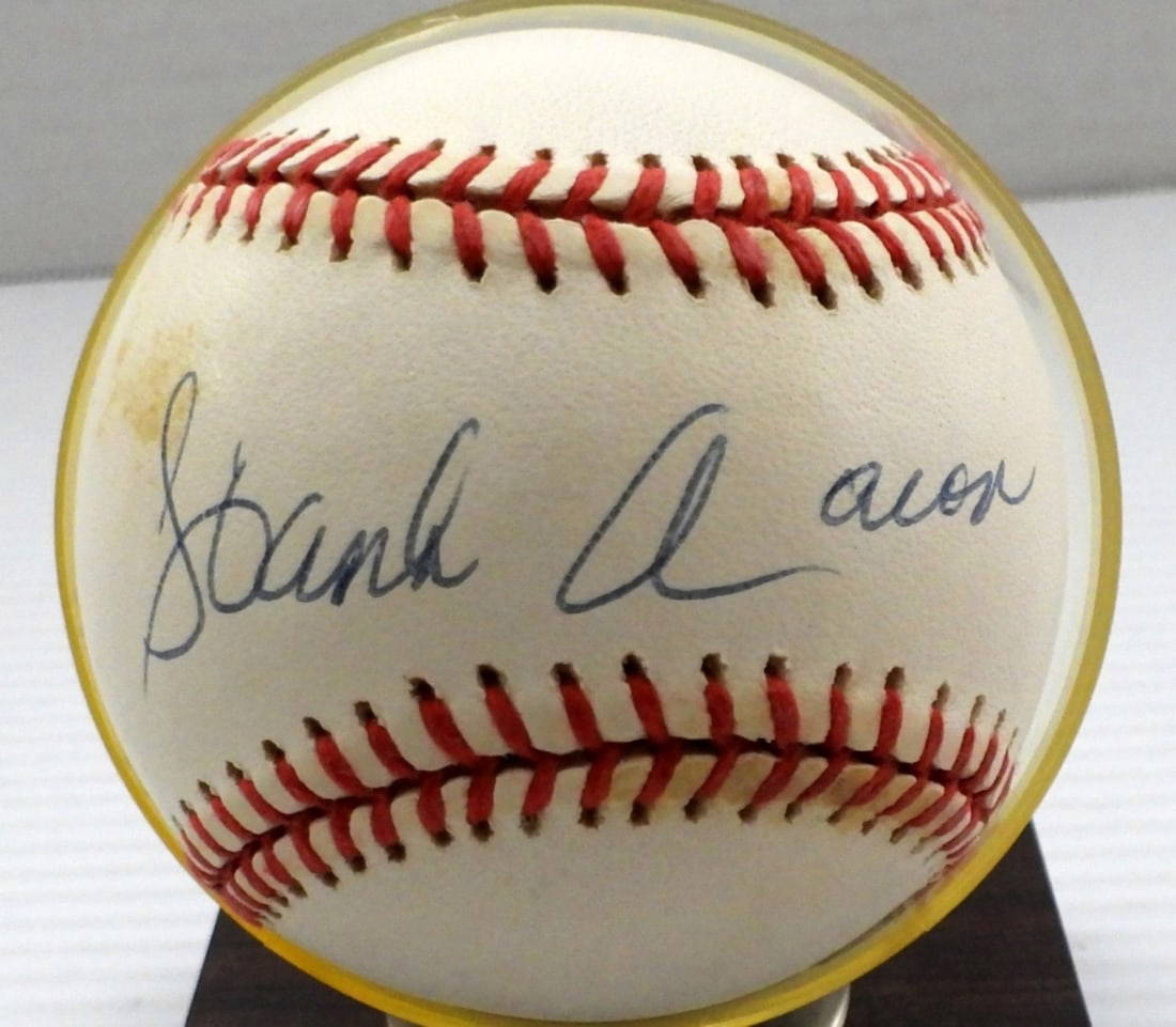 Hank Aaron Autographed Baseball Auction
