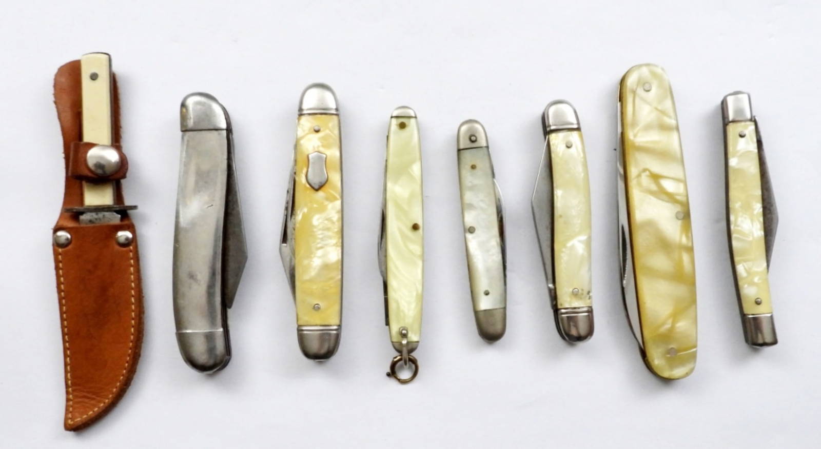 (8) Vintage Pearl Handle Pocket Knives Auction