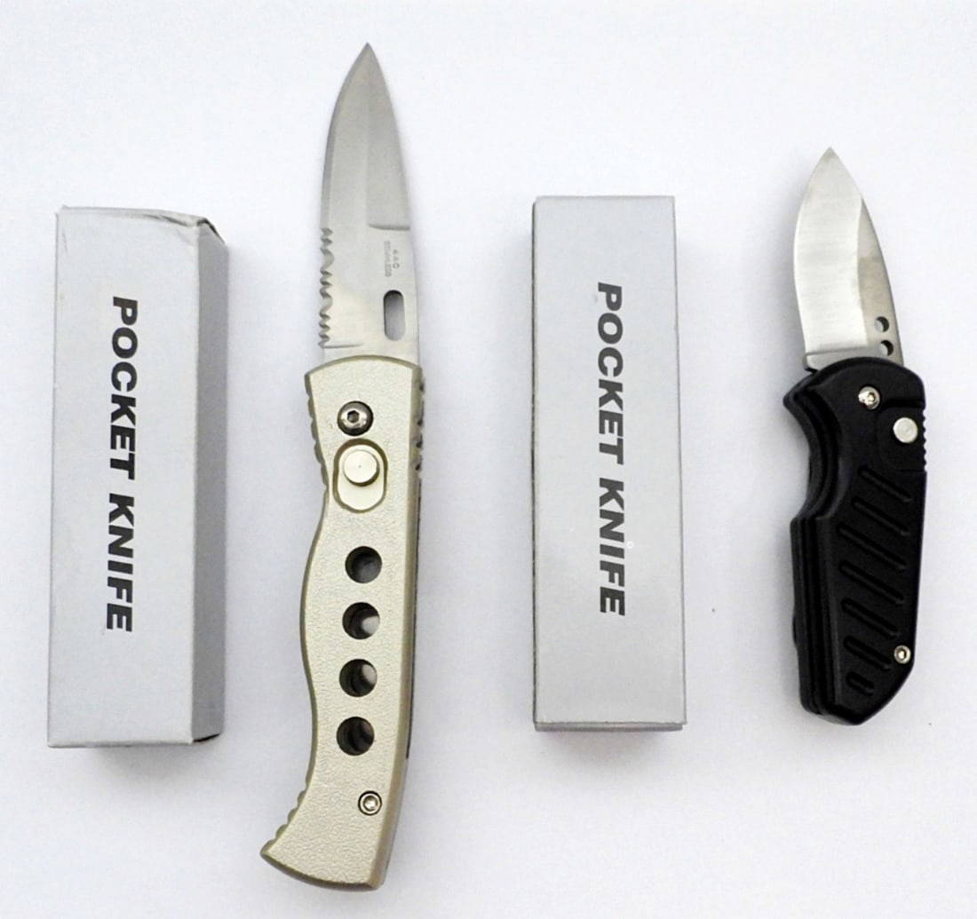 (2) Push Button Lock Folding Knives Auction
