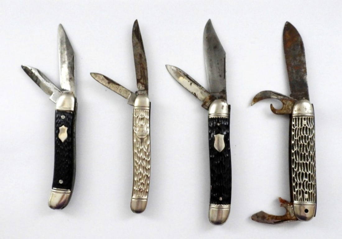 (4) Multi-blade Folding Pocket Knives Auction