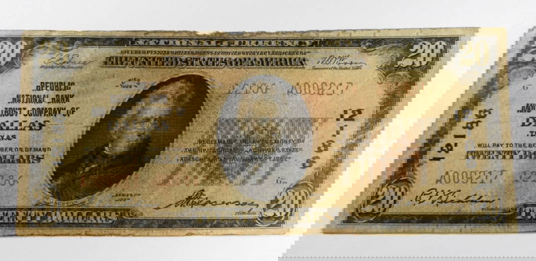 1929 $20 National Currency Dallas