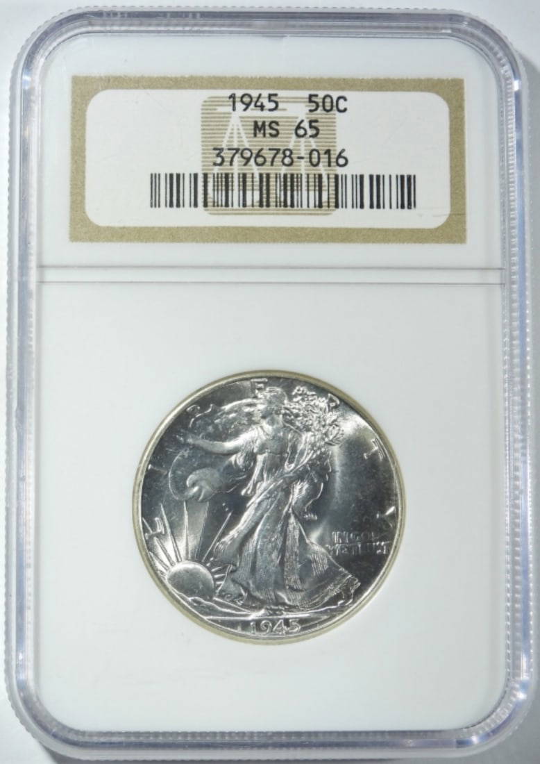 1945 Walking Liberty Half Ngc Ms-65 Auction