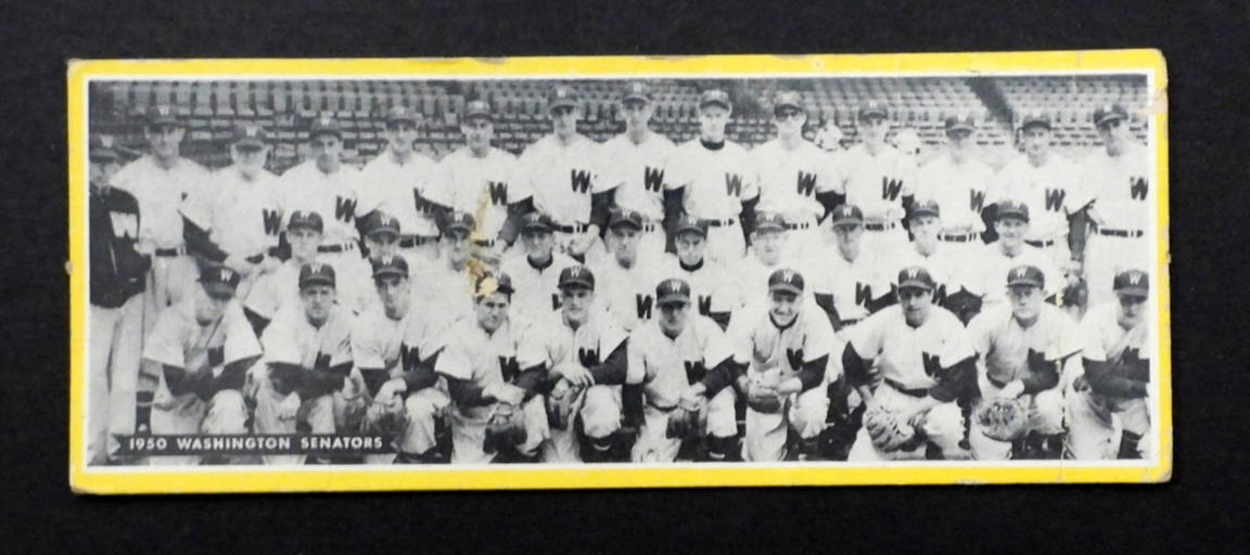 1950 Washington Senators Team Card