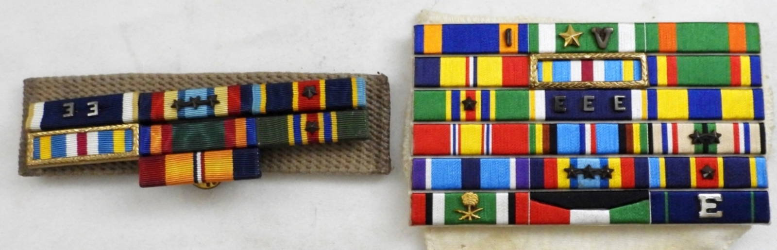 Military Ribbon Racks - 25 Ribbons Total Auction