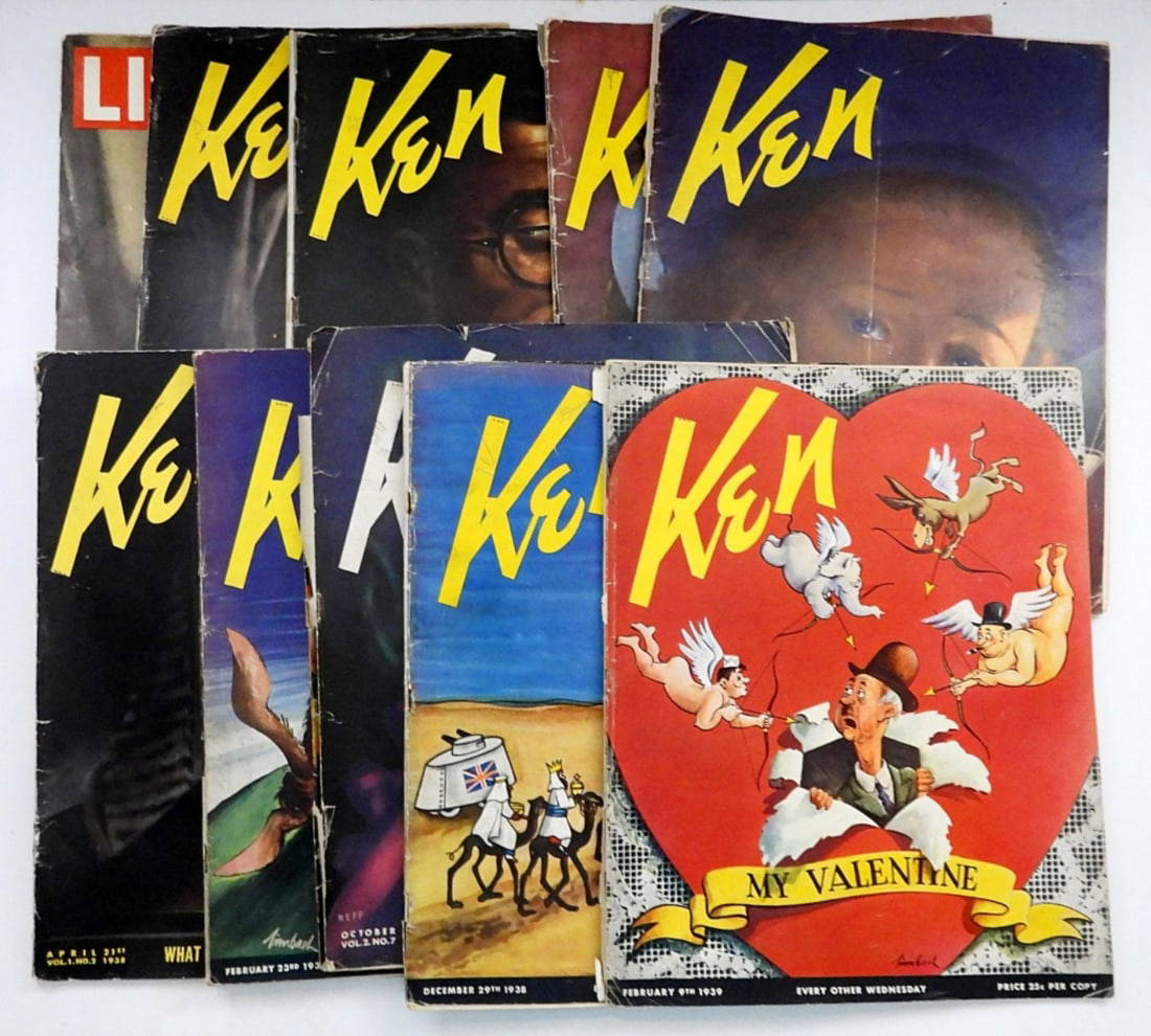 (9) "ken" Magazines 1938 & 1939 Plus Auction
