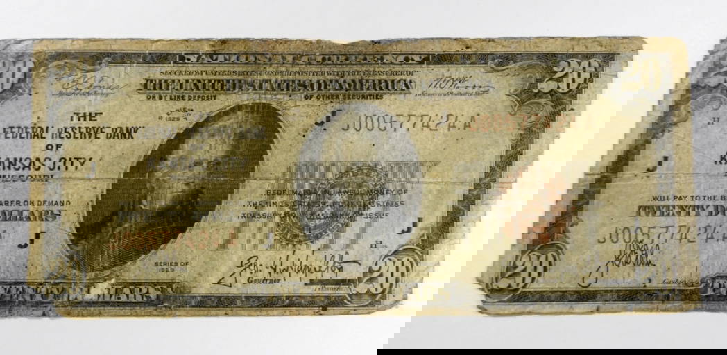 1929 $20 National Currency Kansas City