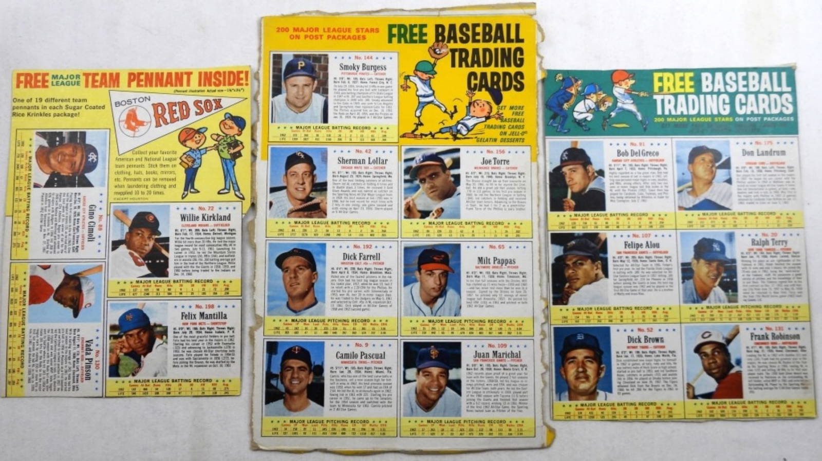 (17) Post Baseball Cards / Box Panels Auction