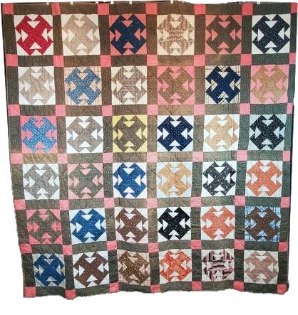 Antique C1890s Double T Quilt