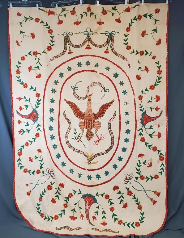 Vintage Colonial Revival Eagle Bed Spread C1920s