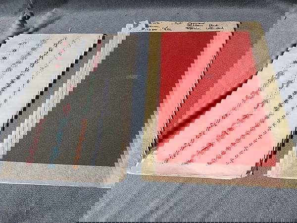 Antique Textile Ribbons Swatches And Book Auction