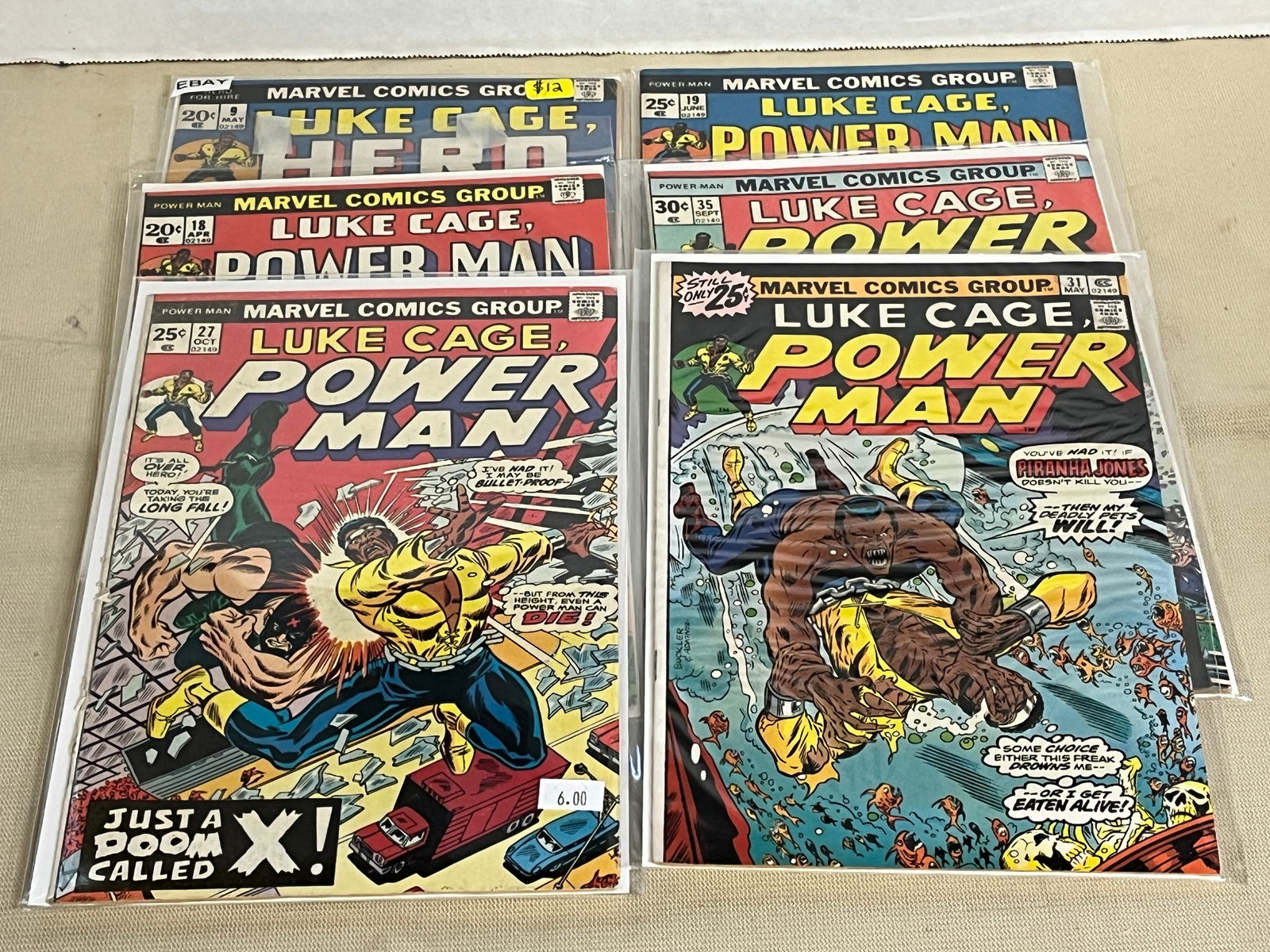 6 Marvel Luke Cage Comics Early 1970's Auction