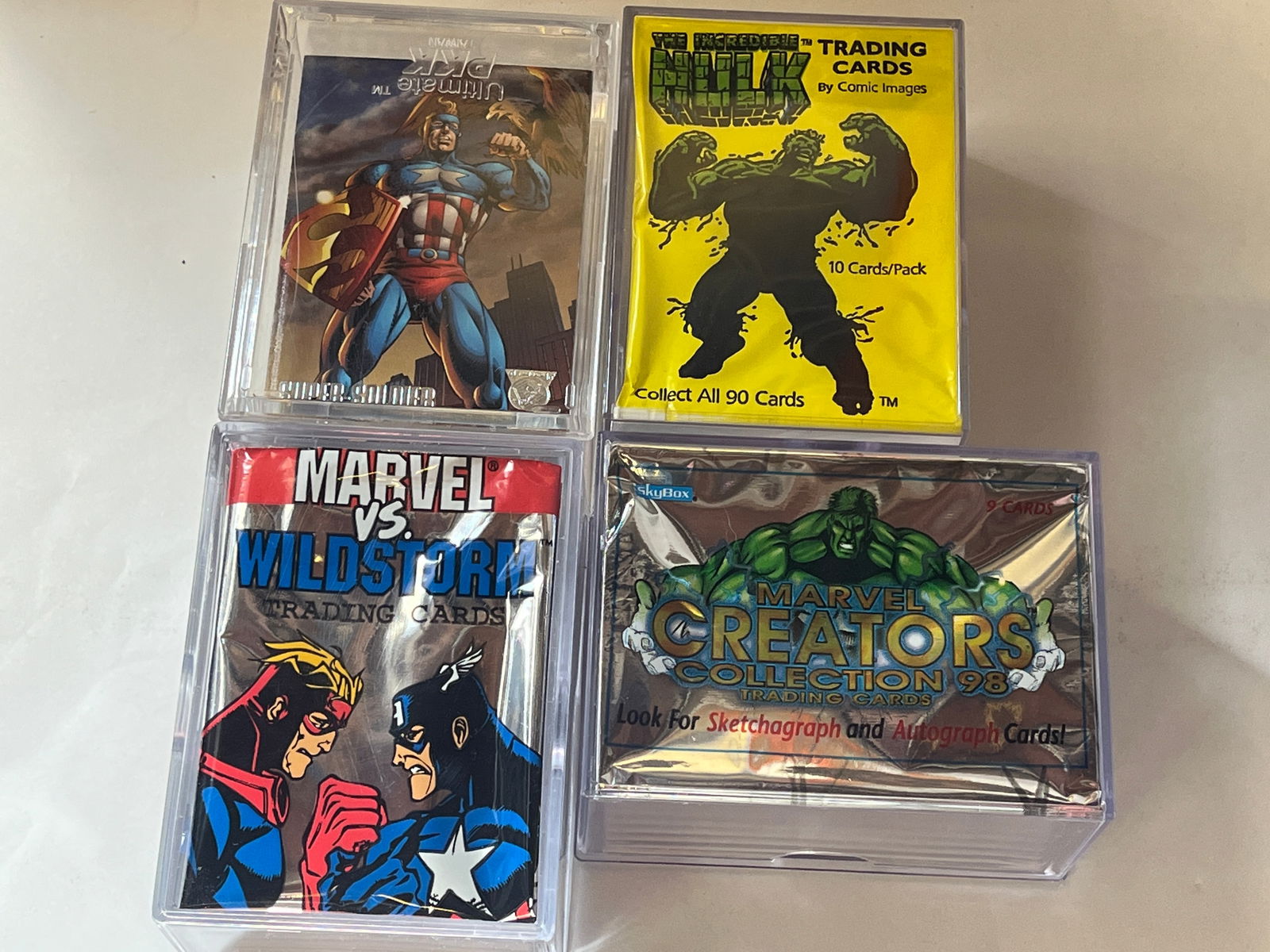 4 Complete Set Of Super Hero Trading Cards Auction