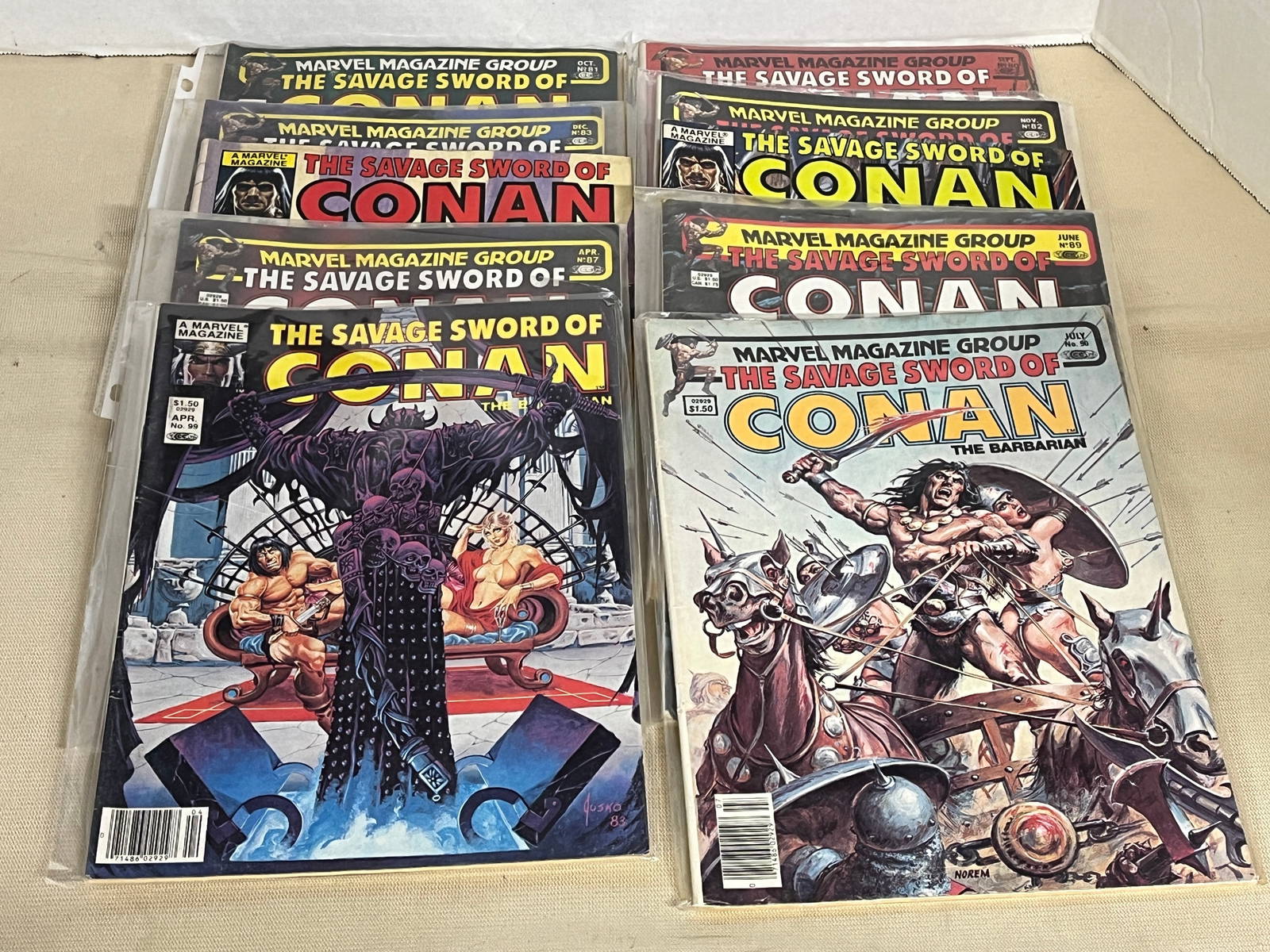 10 Marvel Comics Savage Sword Of Conan Magazines Auction
