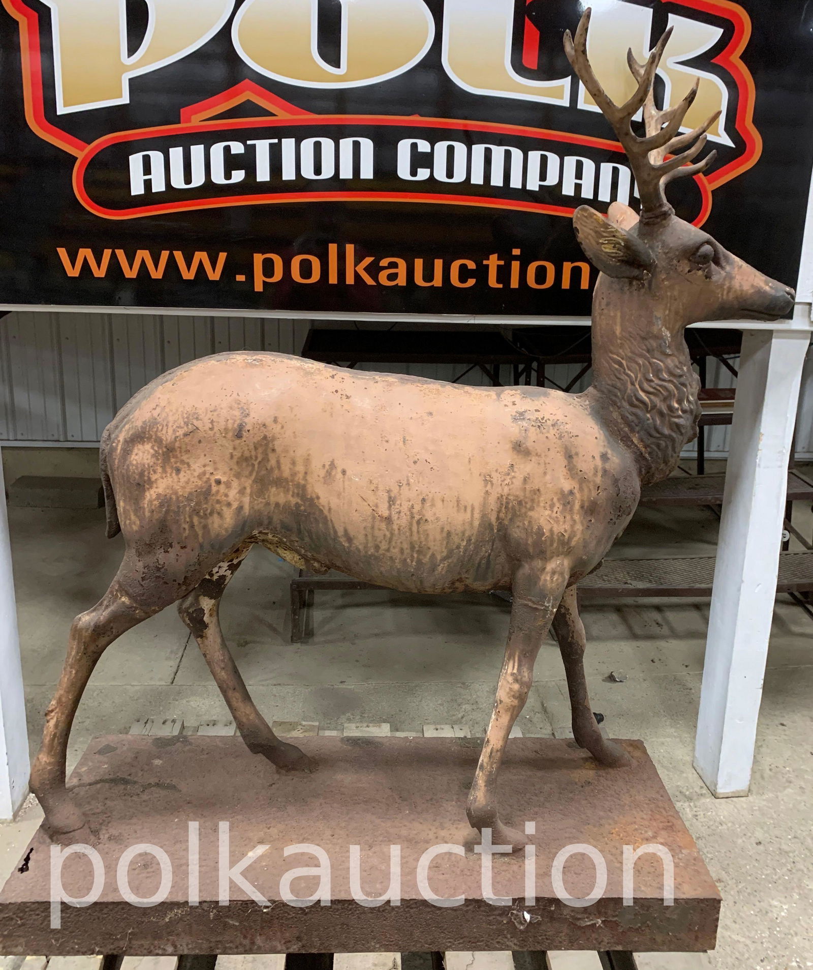 Fiske Cast-Iron Stag Sculpture (#35262) on Feb 03, 2023 | POLK AUCTION ...