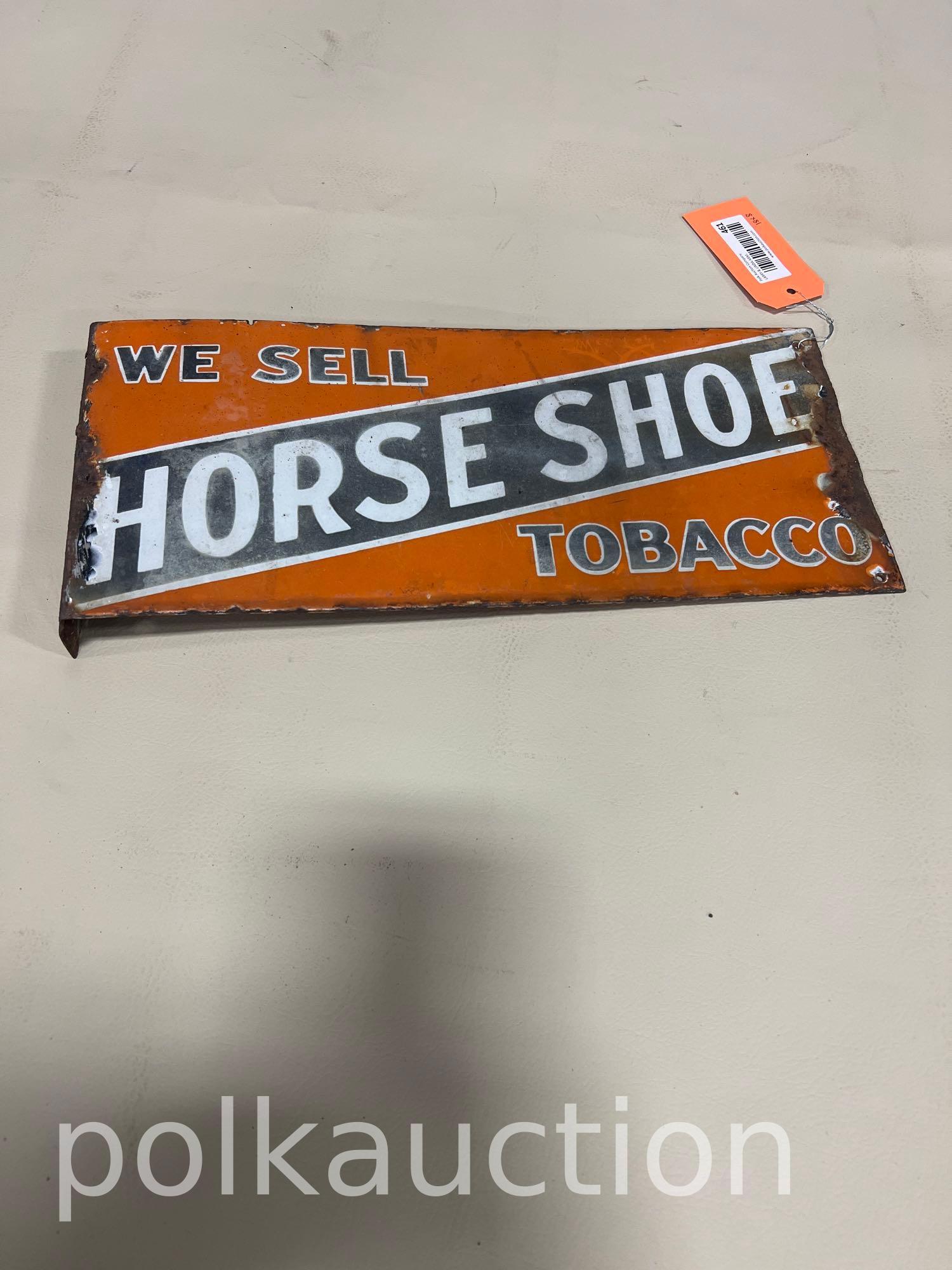 461 Double Sided Horseshoe Tobacco Porcelain Flanged Sign