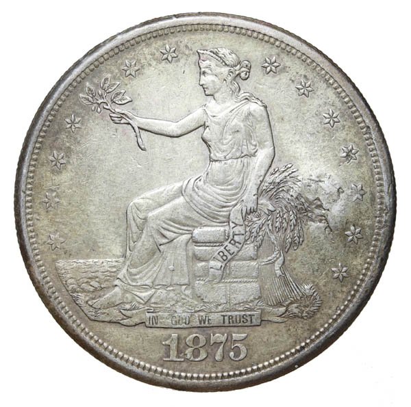 1875 S Trade Dollar Chinese Chop Marks