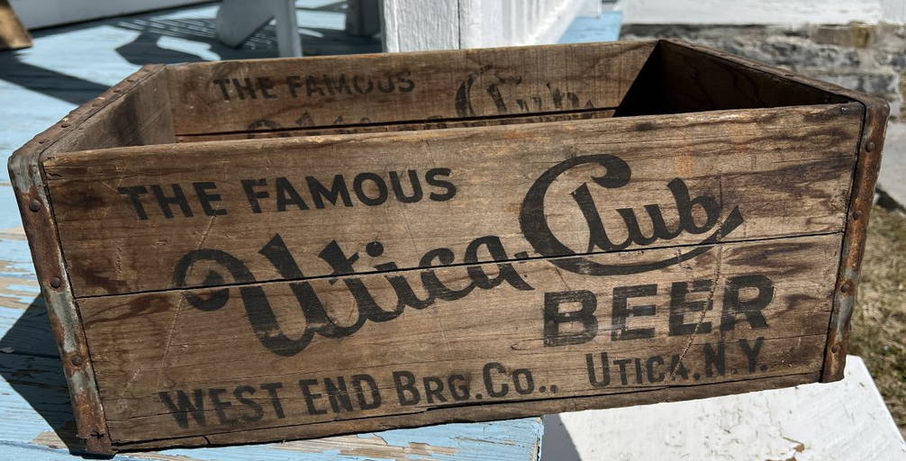 West End Brewing Co Brewery Utica Club Beer Wooden Crate